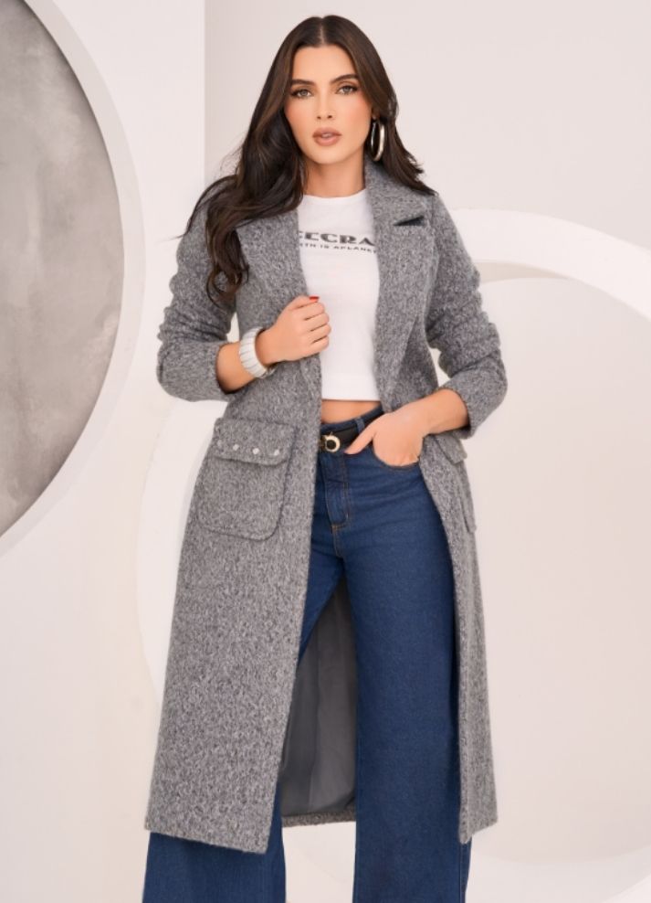 Gabán largo en paño – Ropa Colombiana by Victoria Herrera